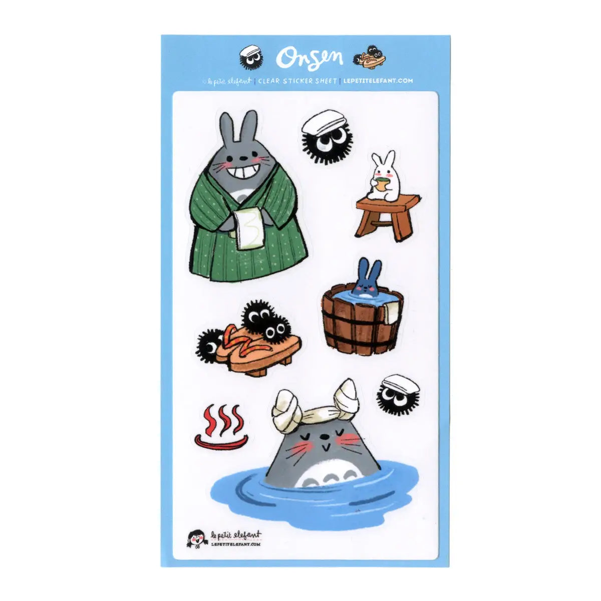 Onsen Totoro Clear Sticker Sheet – bobo design studio